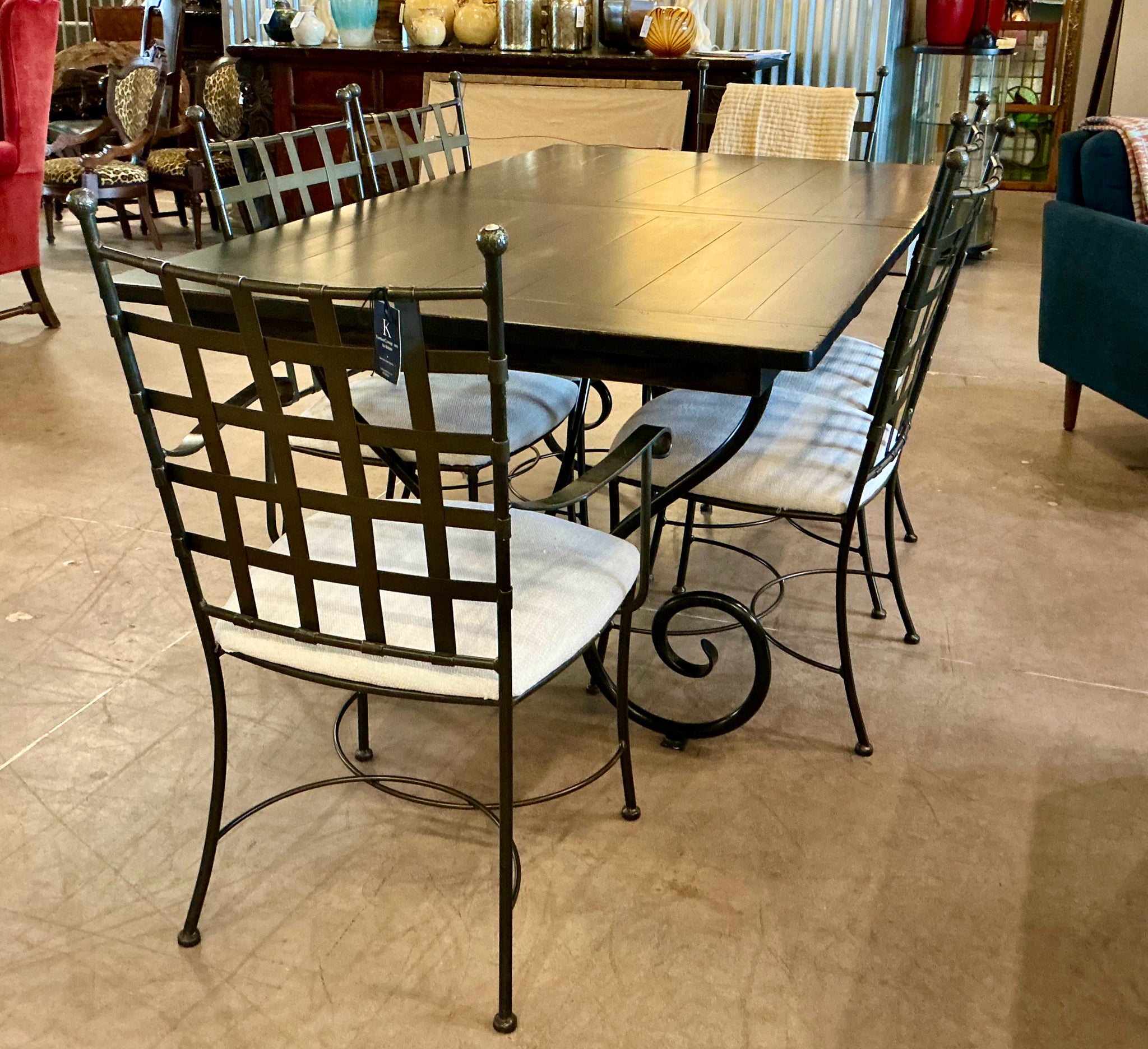 Charelston Forge Chairs w/Pottery Barn Table – consignmyfurniture